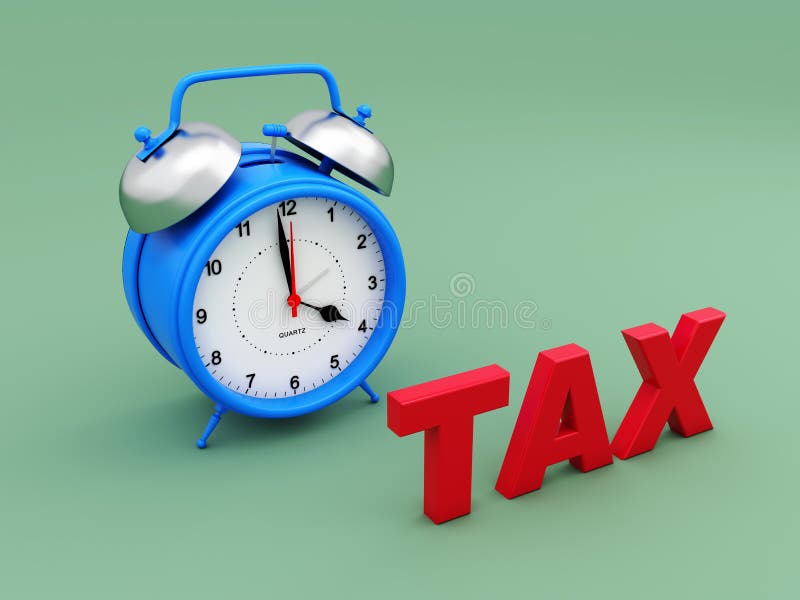 Alarm clock with Tax Text stock illustration. Illustration of alarm ...