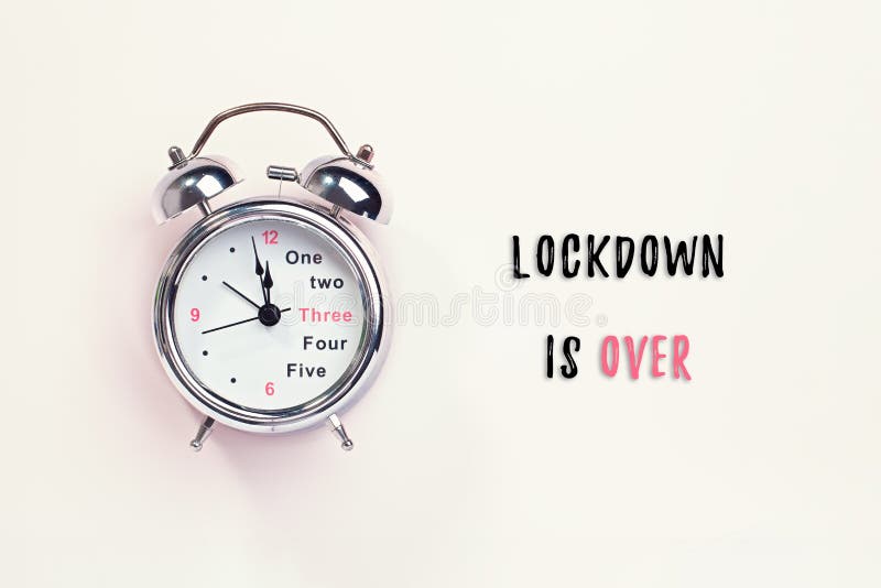 Alarm Clock and Text Lockdown is Over on Pastel Background. Creative ...