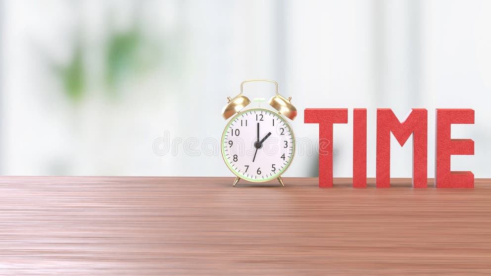 The Alarm Clock and Text for Time Concept 3d Rendering Stock ...