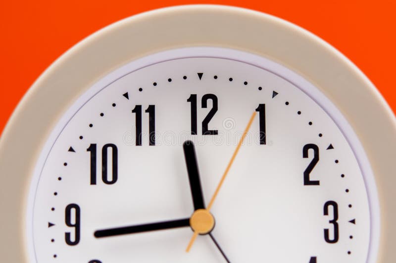 Clock Time Strategy Work Plan with Time. Orange Background. Working ...