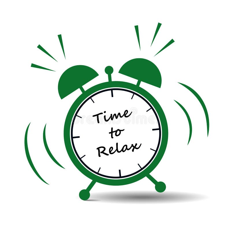 Alarm Clock with `time To Relax` Text Stock Vector - Illustration of ...