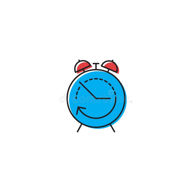 Clock Icon. Time Reduce Color, Line, Outline Vector Sign, Linear Style ...