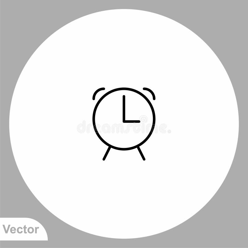 Alarm Clock Vector Icon Sign Symbol Stock Vector - Illustration of ...