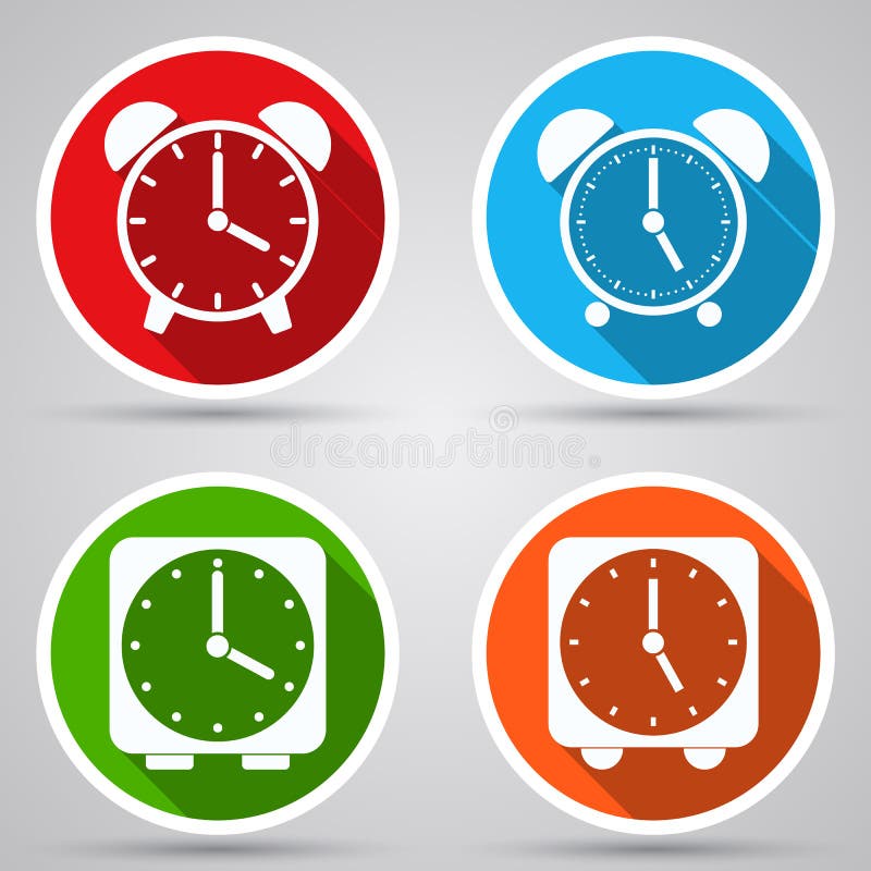 Alarm clock vector icons stock vector. Illustration of alarm - 42797524