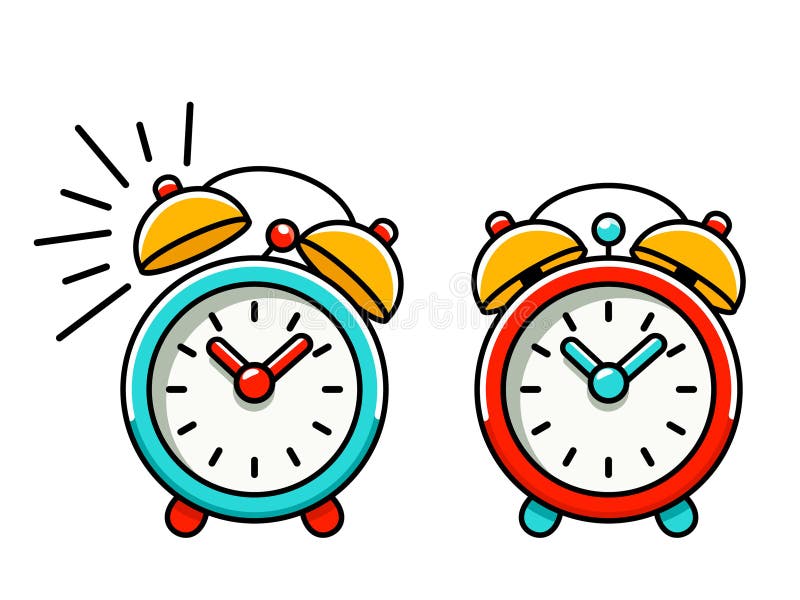 Alarm Clock, Wake-up Time in School and at Work. Flat Icon in Cartoon ...