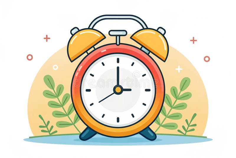 Alarm Clock. Wake Up Timer Clock. Morning Timer Clock Cartoon Design ...