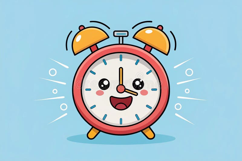 Alarm Clock. Wake Up Timer Clock. Morning Timer Clock Cartoon Design ...