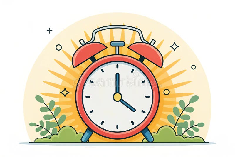 Alarm Clock. Wake Up Timer Clock. Morning Timer Clock Cartoon Design ...