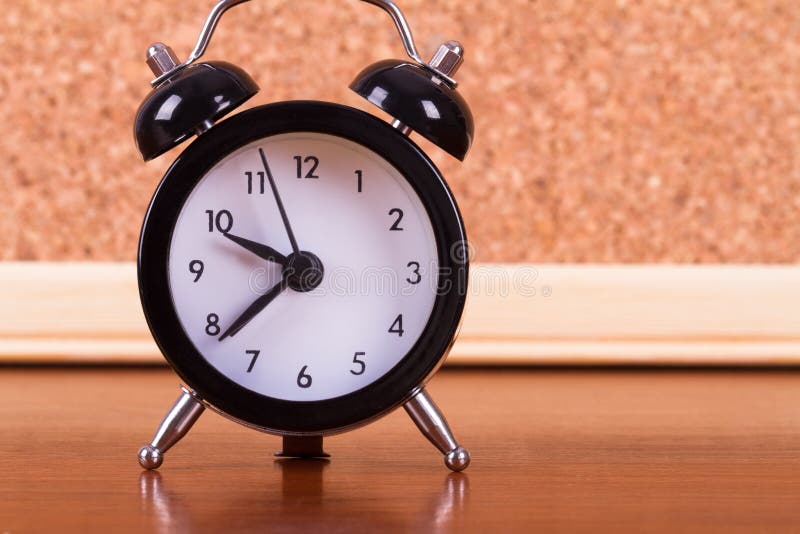 Alarm Clock on Wooden Ground Stock Photo - Image of classic, grain ...