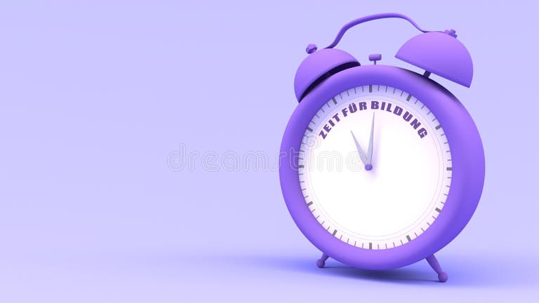 Alarm Clock with Words Time for Education by German Language. 3D Render ...
