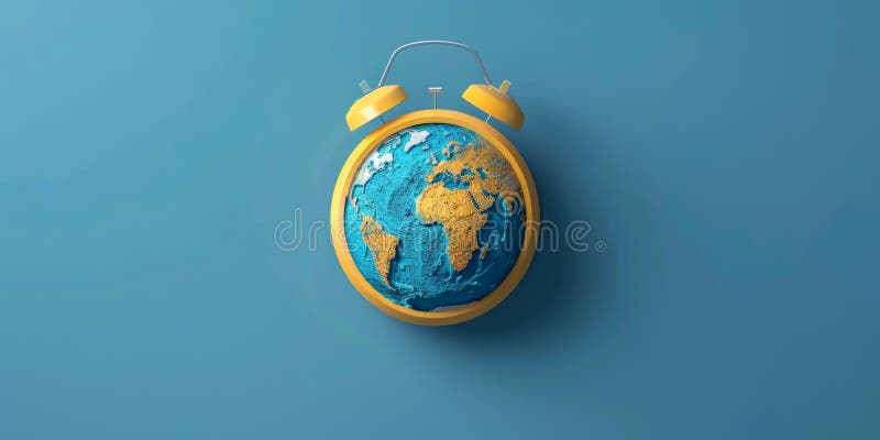 Earth World Alarm Clock. Generative AI Stock Illustration ...
