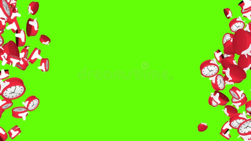 Alarm Clocks Falling Down with Depth of Field Effect Loop Background ...