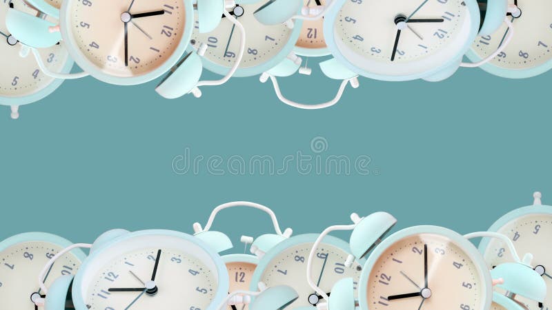 Alarm Clocks Ringing Time Animation Loop Copy Space for Text Stock ...