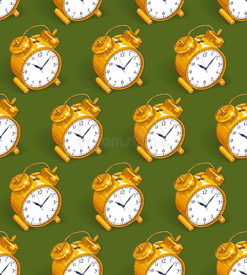 Alarm Clocks Seamless Background, Timer, Deadline Hurry and Wake Up ...
