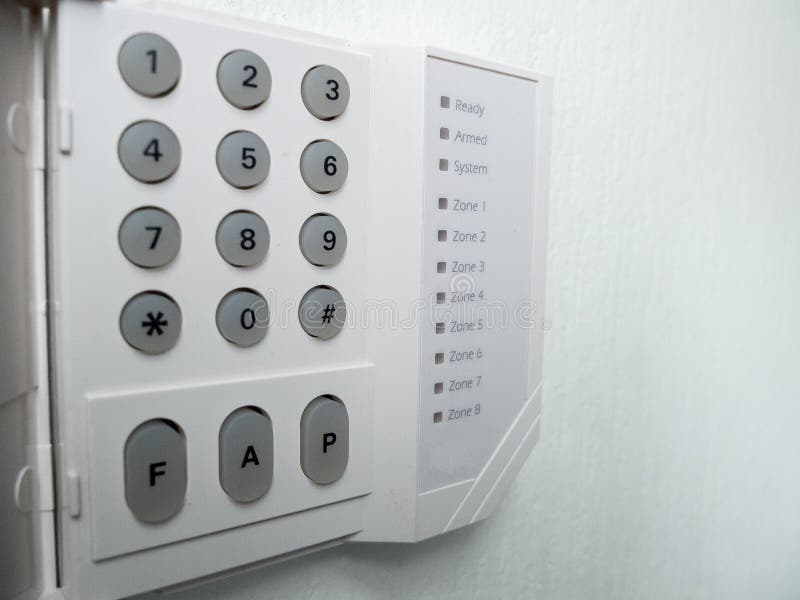 Alarm Control Panel on the Light Wall of the Room, Isolated Stock Photo ...
