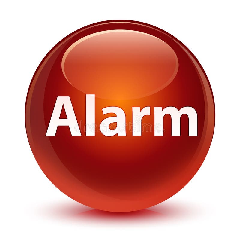 Alarm Glassy Brown Round Button Stock Illustration - Illustration of ...
