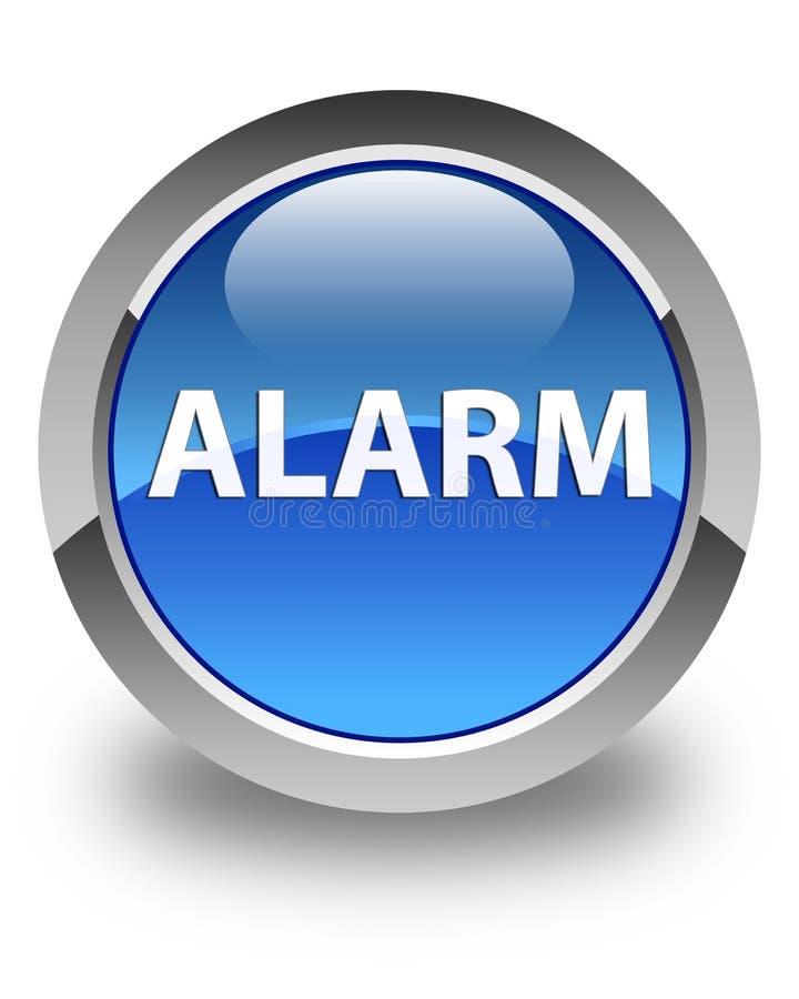 Alarm Glossy Blue Round Button Stock Illustration - Illustration of ...