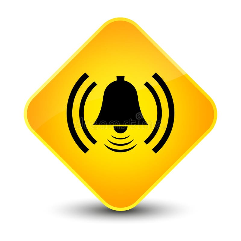 Alarm Icon Elegant Yellow Diamond Button Stock Illustration ...