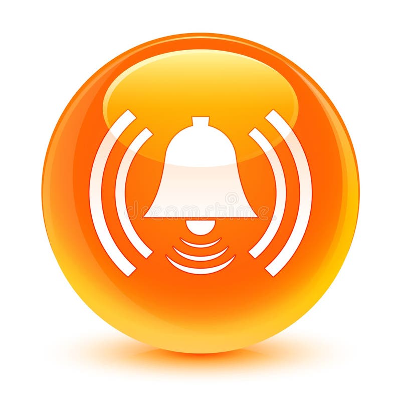 Alarm Icon Glassy Orange Round Button Stock Illustration - Illustration ...