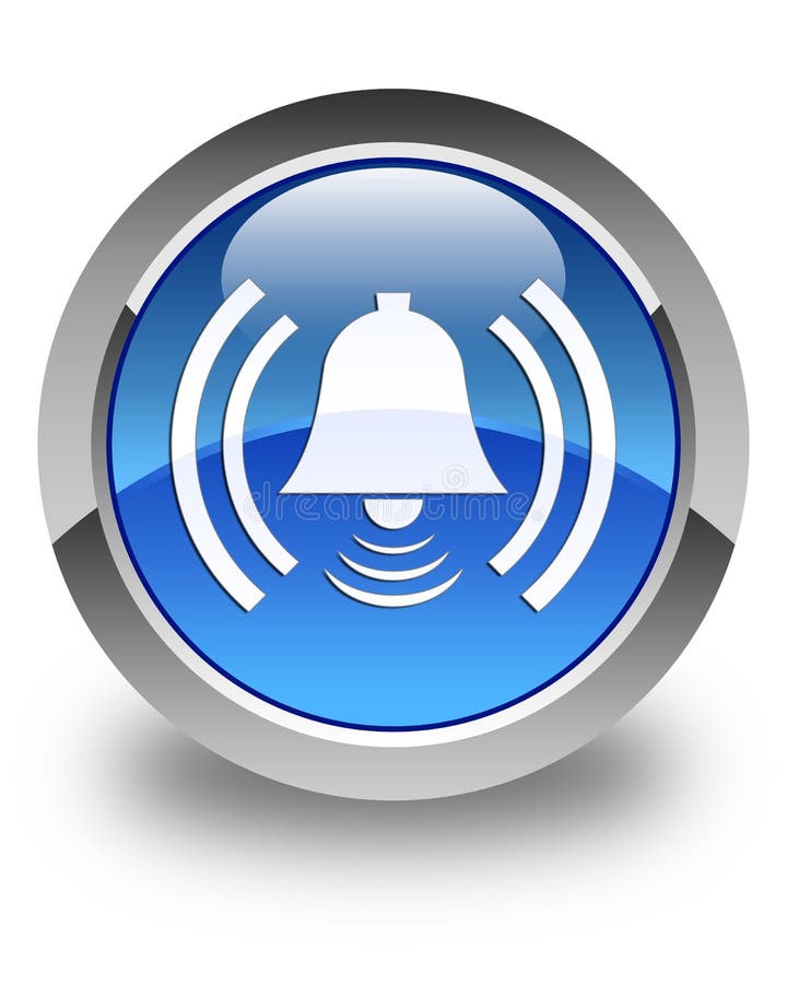 Alarm Icon Glossy Blue Round Button Stock Illustration - Illustration ...