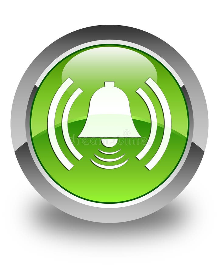 Alarm Icon Glossy Green Round Button Stock Illustration - Illustration ...