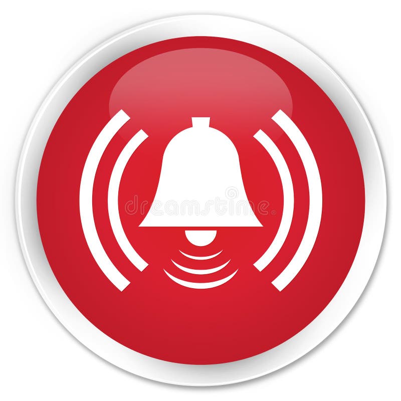 Alarm Icon Premium Red Round Button Stock Illustration - Illustration ...