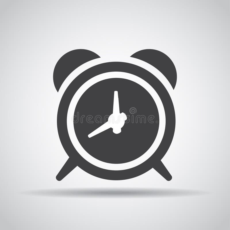 Alarm Icon with Shadow on a Gray Background. Vector Illustration Stock ...