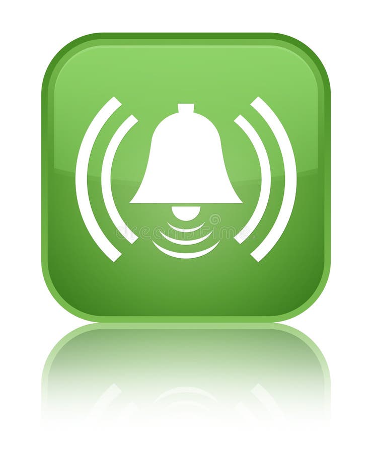 Alarm Icon Special Soft Green Square Button Stock Illustration ... Alarm Icon Special Soft Green Square Button Stock Illustration ...