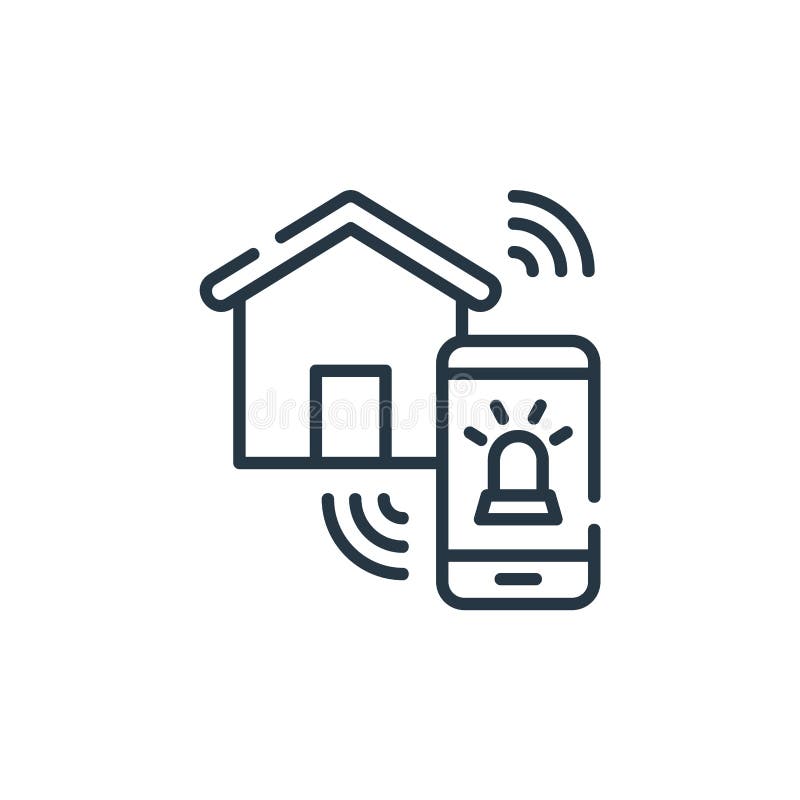 Alarm Icon Vector from Smarthome Concept. Thin Line Illustration of ...