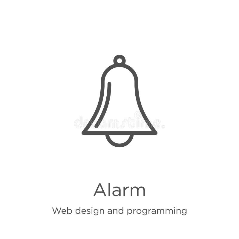 Alarm Icon Vector from Web Design and Programming Collection. Thin Line ...