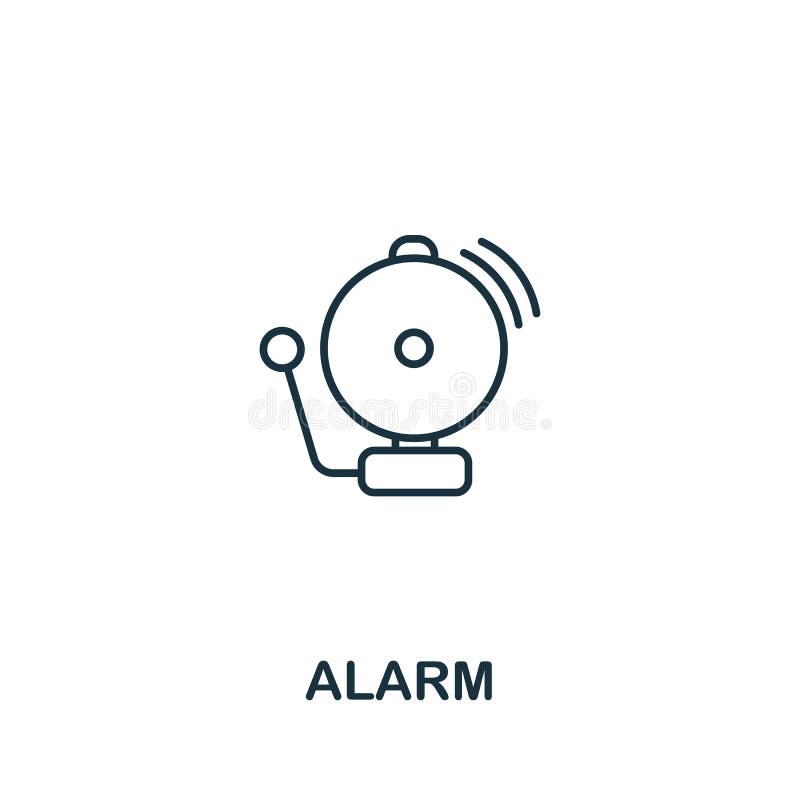 Alarm Icon from Work Safety Collection. Simple Line Element Alarm ...
