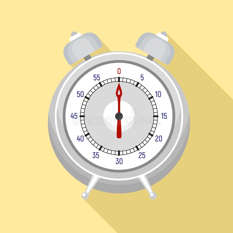 Alarm Kitchen Timer Icon, Flat Style Stock Vector - Illustration of ...