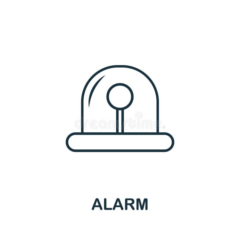 Alarm Outline Icon. Thin Line Concept Element from Fire Safety Icons ...