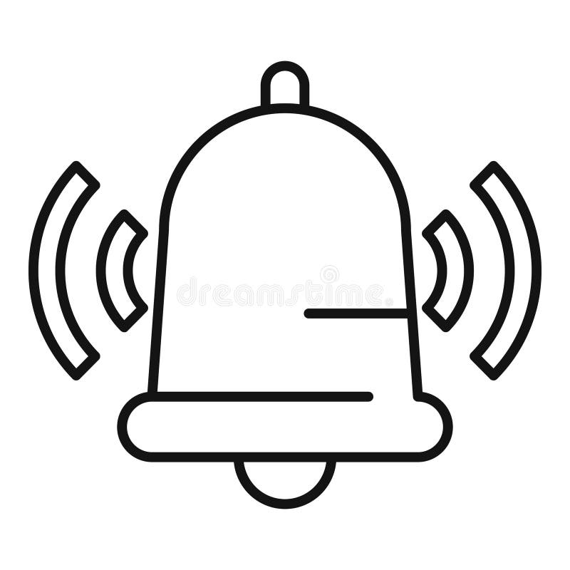Alarm Ringer Bell Icon Outline Vector. Secured Coverage Stock Vector ...