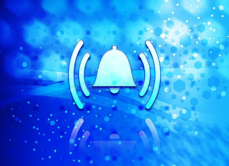 Alarm Ringing Bell Icon Abstract Light Cyan Blue Hexagon Pattern ...