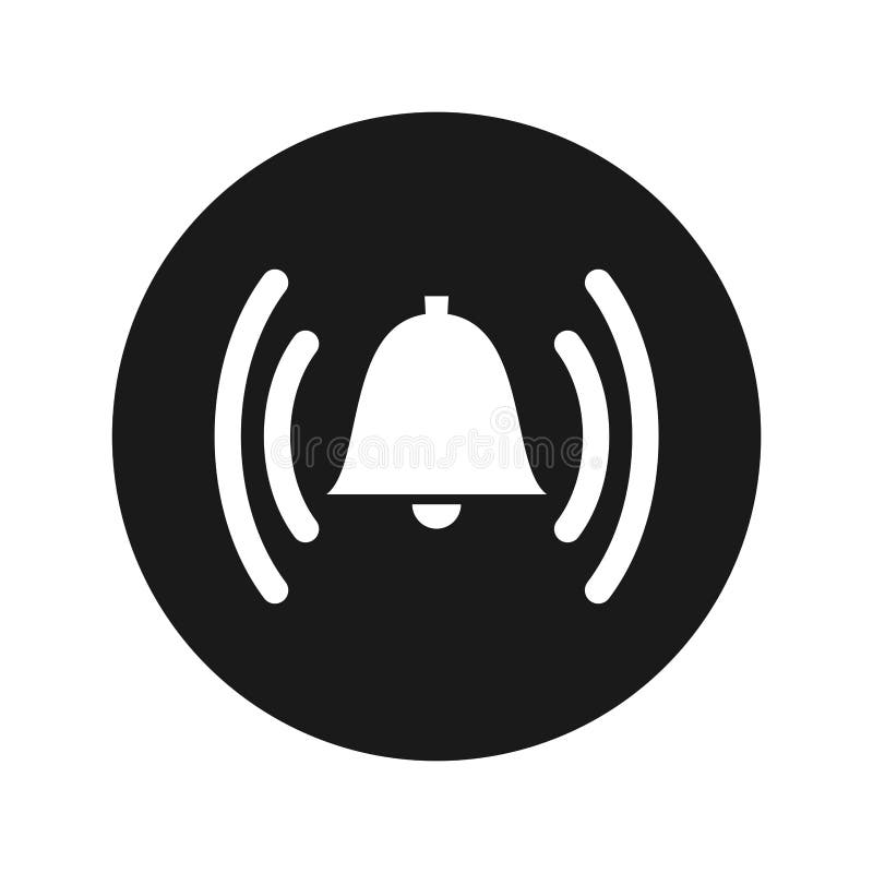 Alarm Ringing Bell Icon Flat Black Round Button Vector Illustration ...