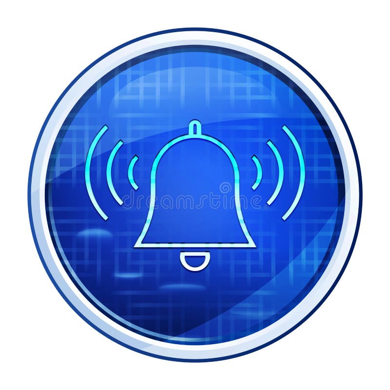 Alarm Ringing Bell Icon Futuristic Blue Round Button Vector ...