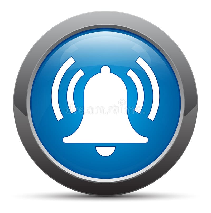 Alarm Ringing Bell Icon Premium Blue Round Button Vector Illustration ...