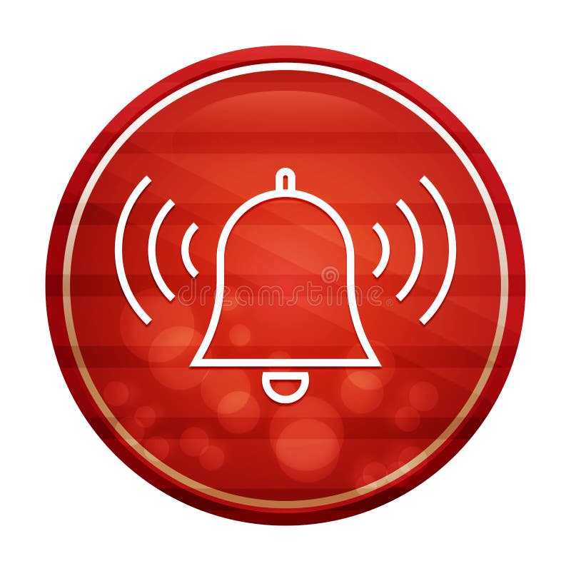 Alarm Ringing Bell Icon Realistic Diagonal Motion Red Round Button ...