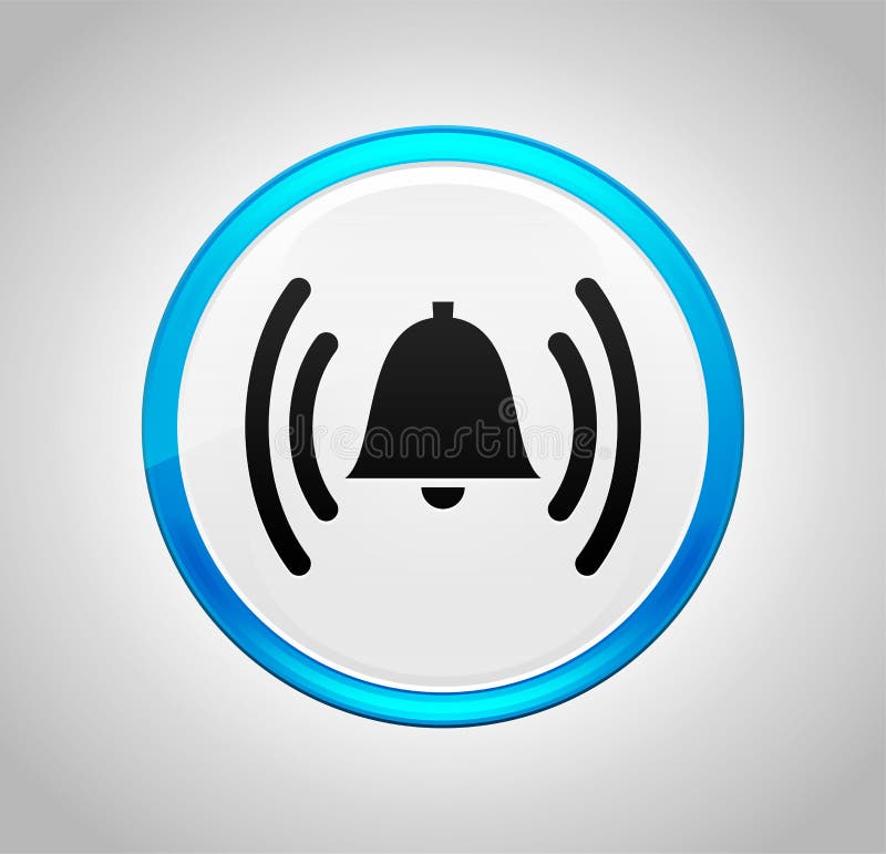 Alarm Ringing Bell Icon Round Blue Push Button Stock Illustration ...