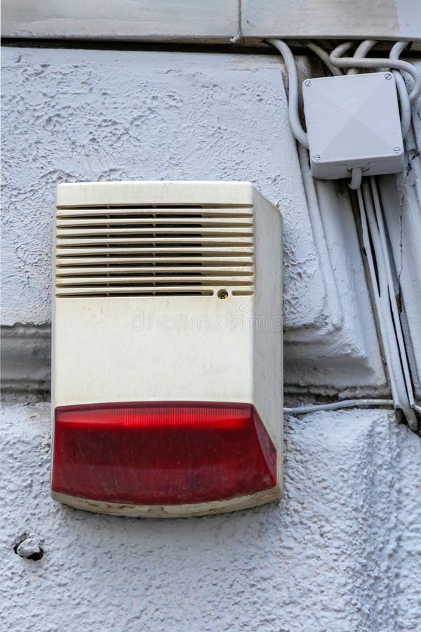 Alarm Security Unit on House Facade Stock Photo - Image of wall, alarm ...