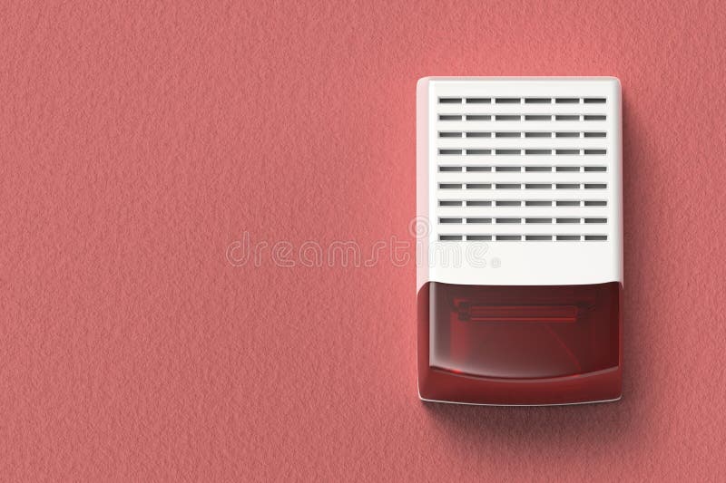 Alarm siren on red wall stock illustration. Illustration of fire ...