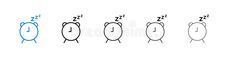 Alarm Snooze Icon Isolated on White Background Stock Vector ...