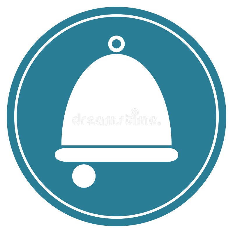 Alarm Symbol on Blue Button with White Frame Stock Illustration ...