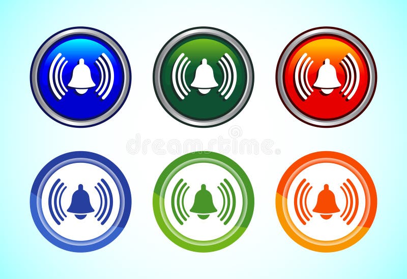 Alarm Symbol Notification Bell Icon Button Design Illustration Stock ...