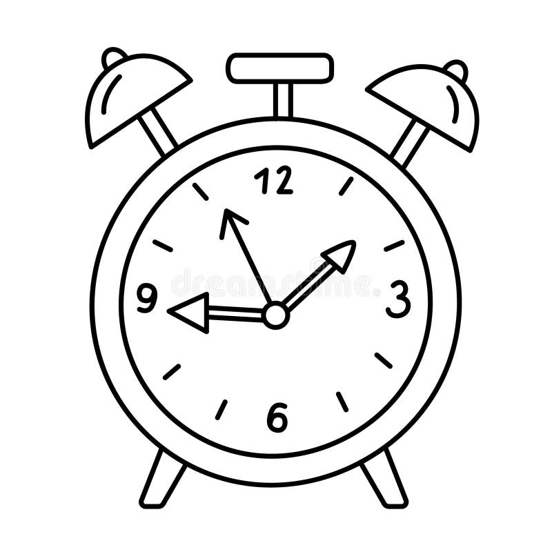 Table Clock Outline Drawing Stock Illustrations – 349 Table Clock ...