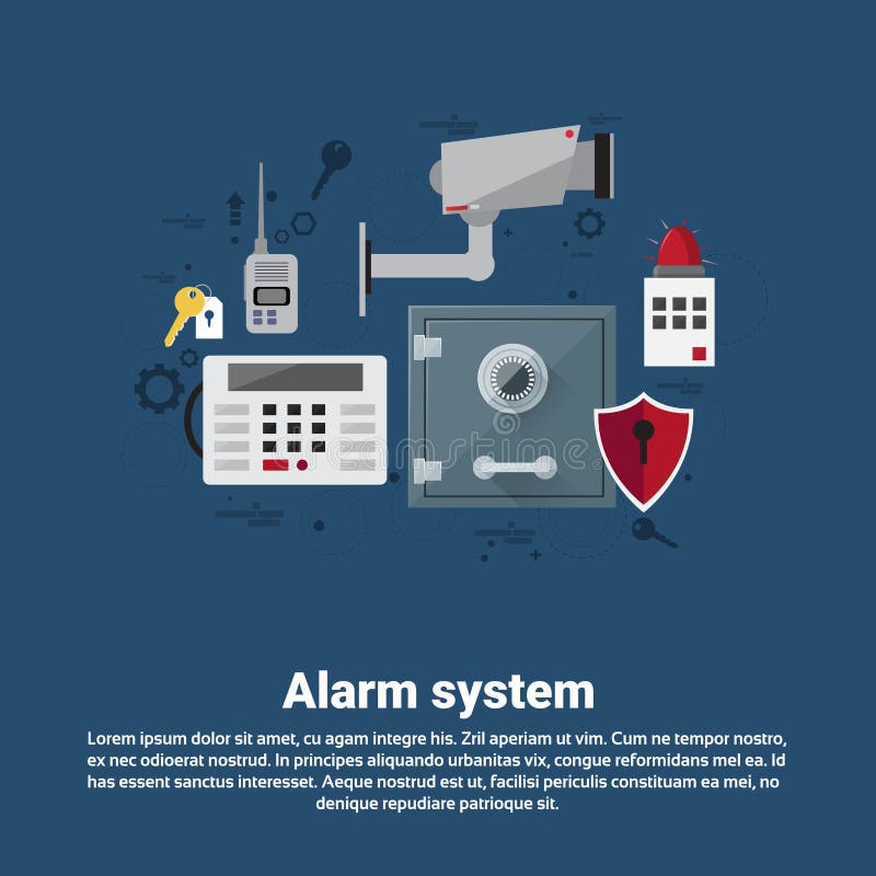 Alarm Thief Security Protection Insurance Web Banner Stock Vector ...