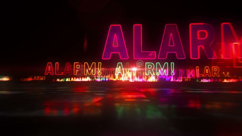 Red Warning Abstract Background with Nuclear Danger Icon. Looped ...