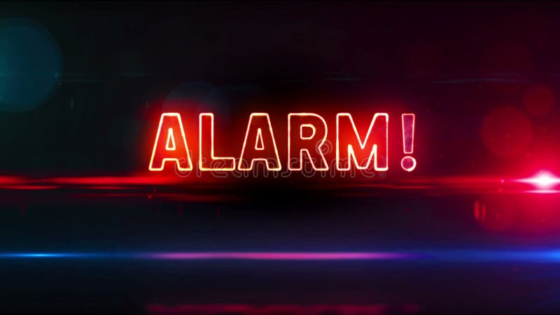 Red Warning Abstract Background with Nuclear Danger Icon. Looped ...