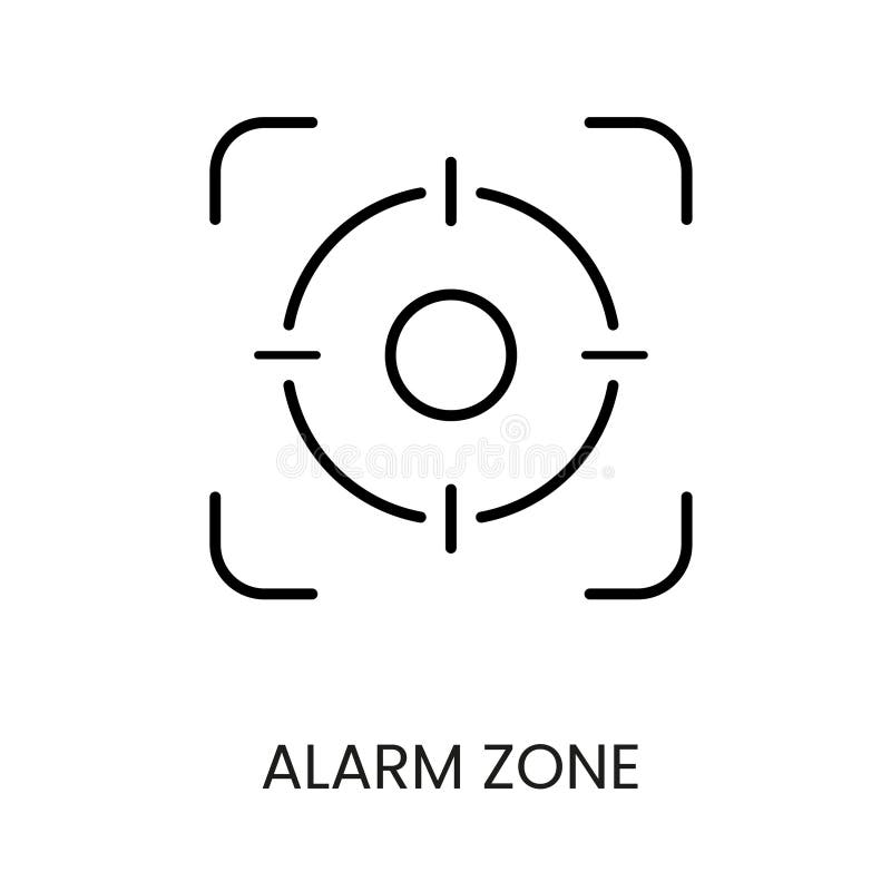 Alarm Zone Line Vector Icon with Editable Stroke for Placement on Cctv ...